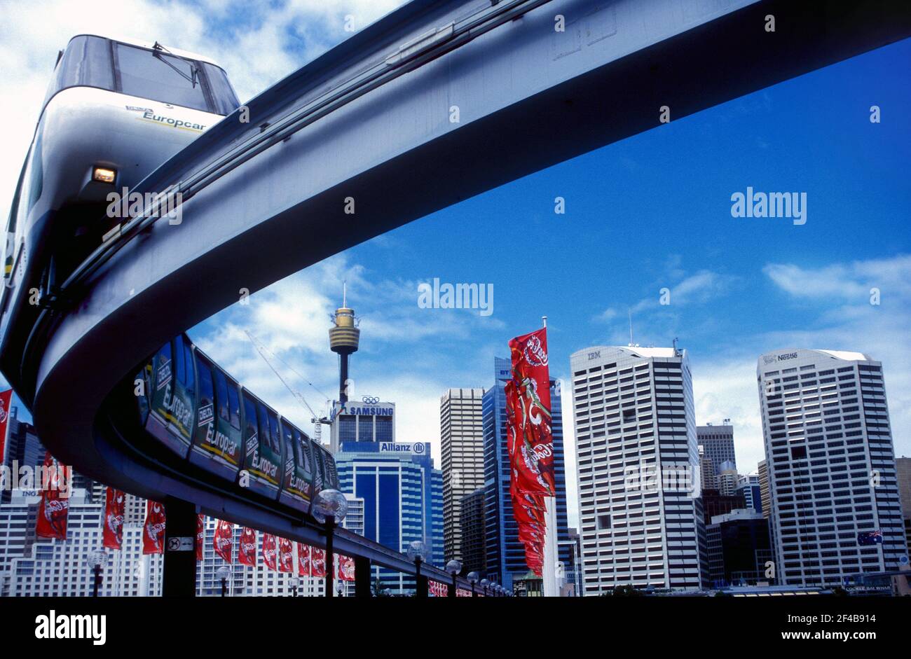 Monorail & City Skyline of Sydney in the year 2002, New South Wales ...