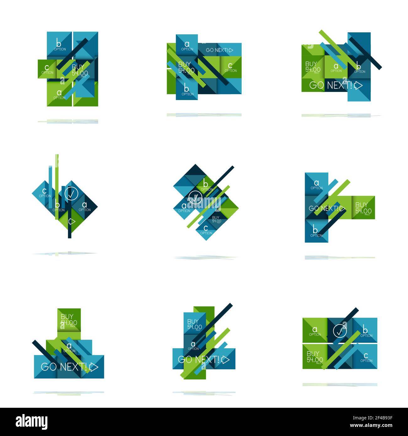 Square option infographic banner set. Square option infographic banner ...