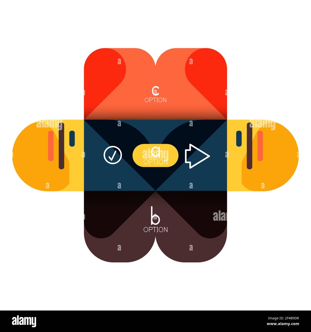 Infographics option and step by step in rounded squares, element of ...