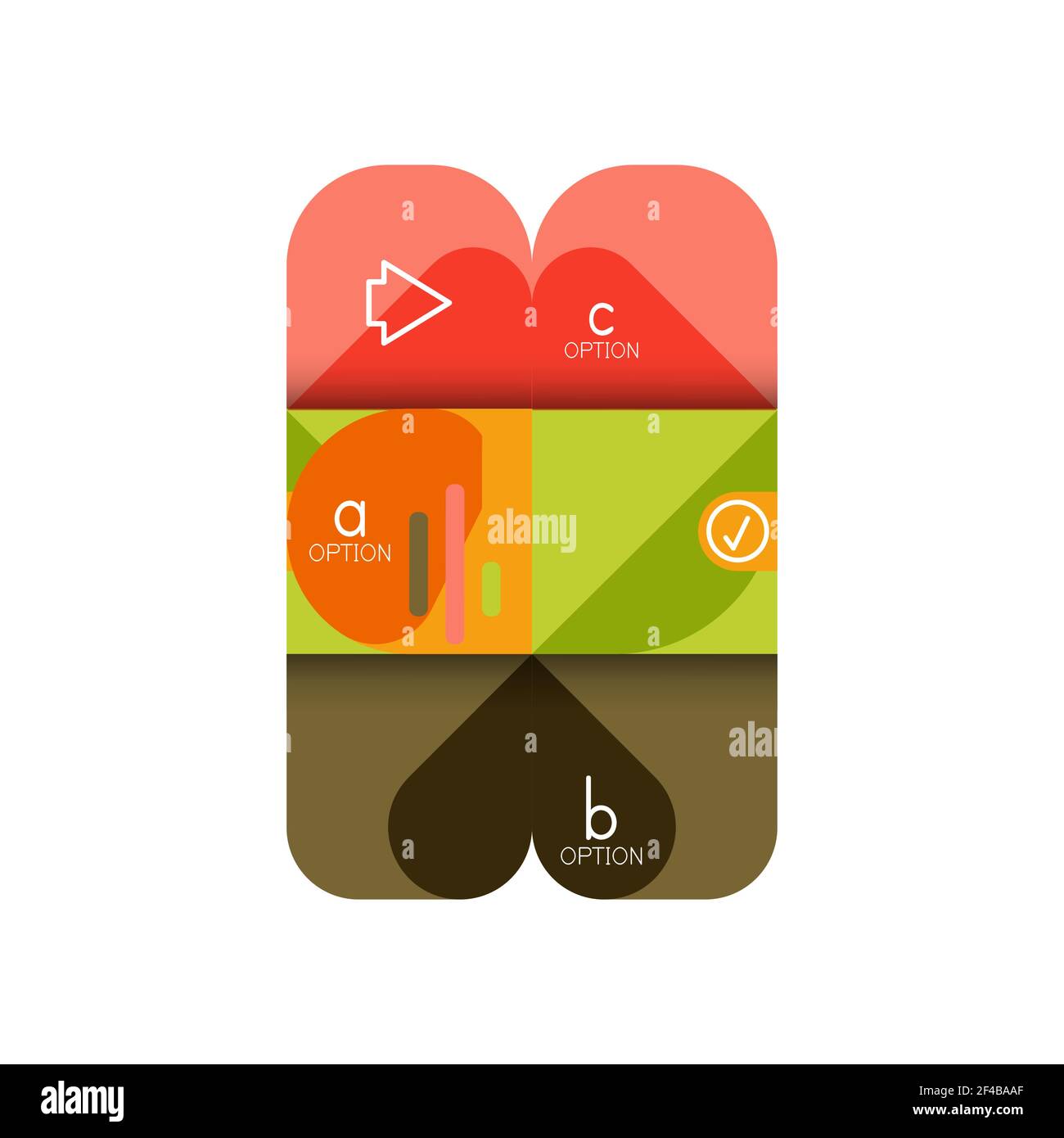 Infographics option and step by step in rounded squares, element of ...