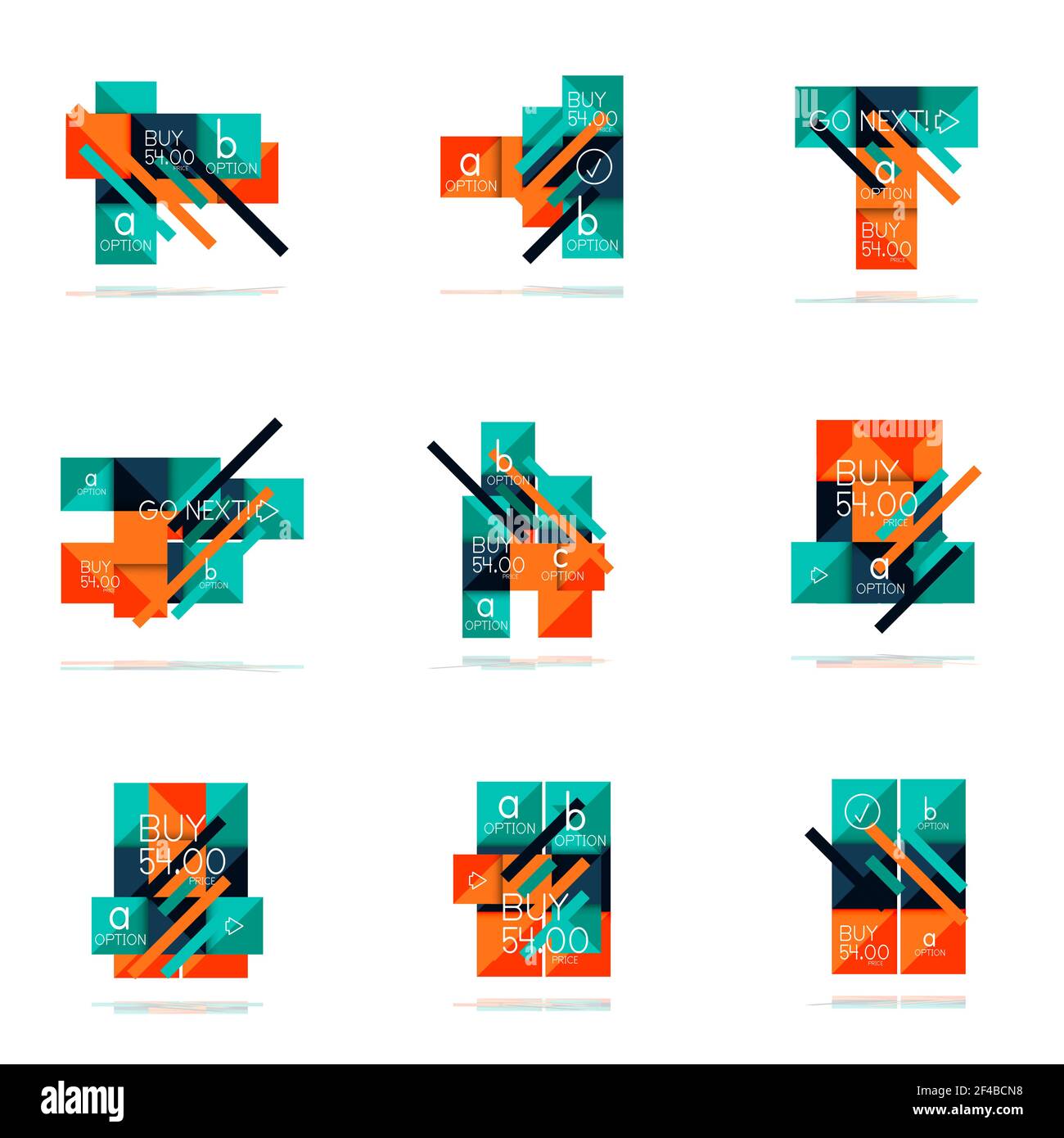 Square option infographic banner set. Square option infographic banner ...