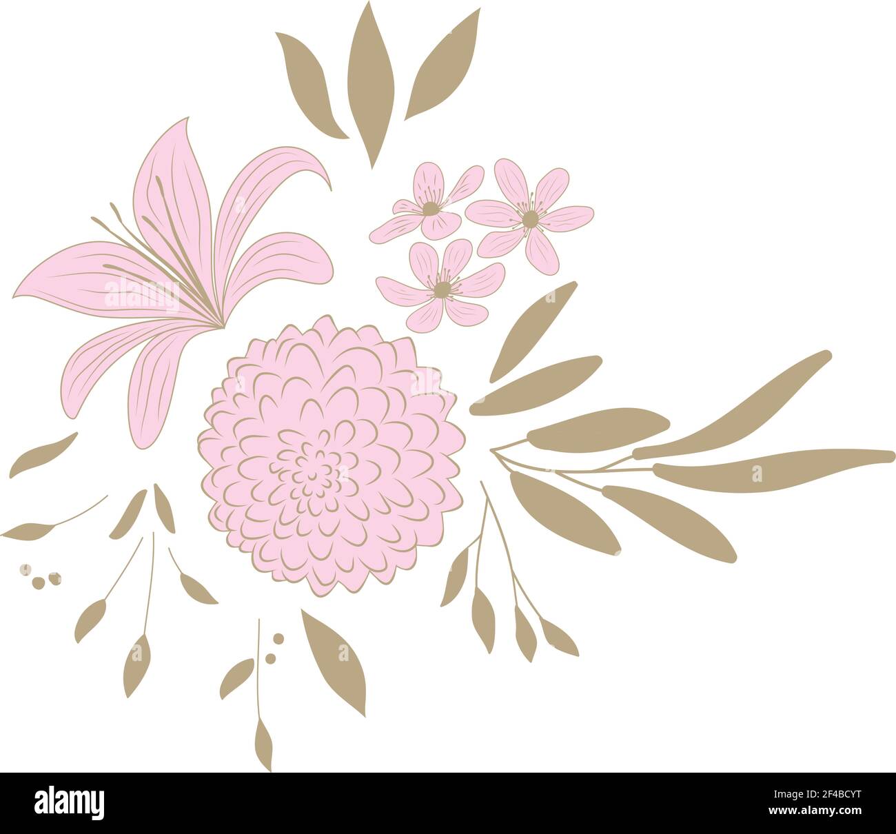 Pink flowers, vector Stock Vector Image & Art - Alamy