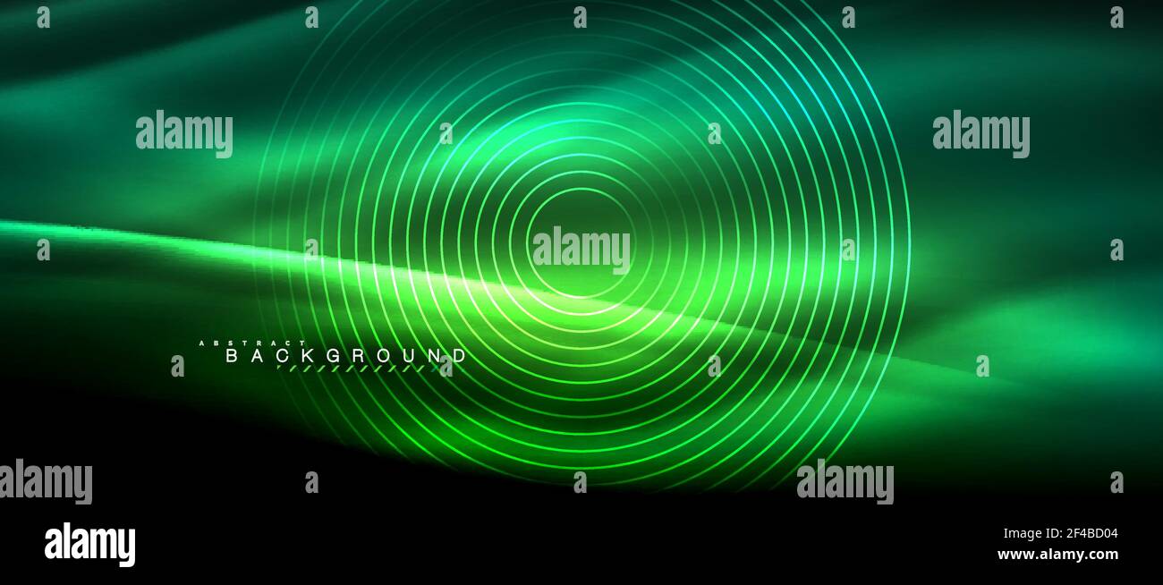 Neon glowing lines, magic energy space light concept, abstract ...