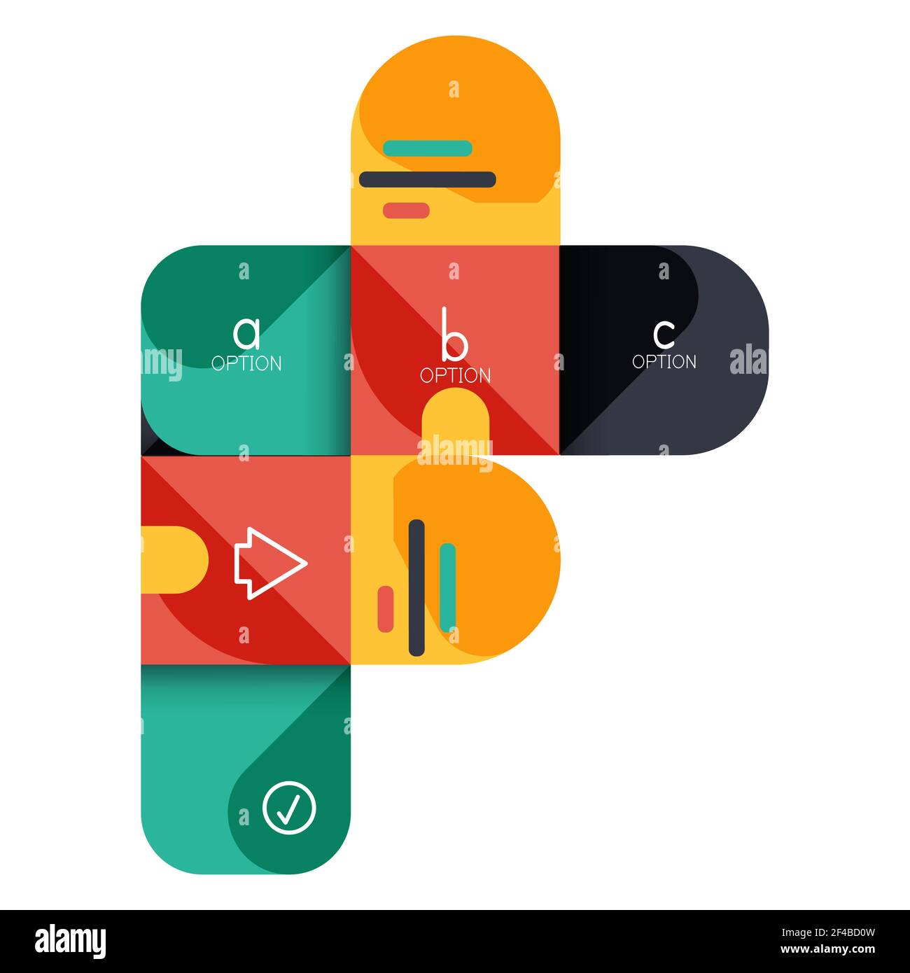 Infographics option and step by step in rounded squares, element of ...