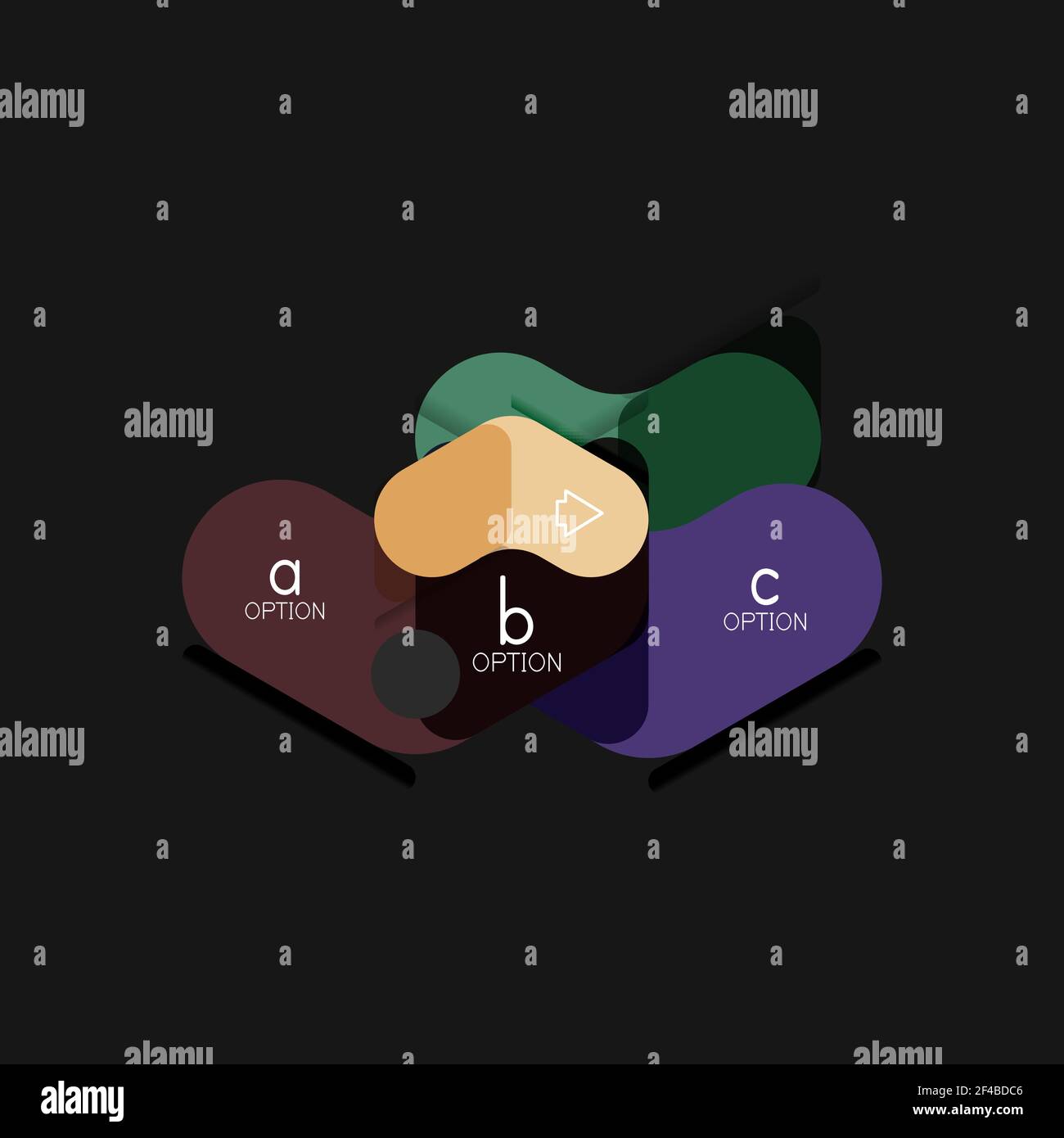 Flat design geometric infographics, arrow shape vector sticker or label ...