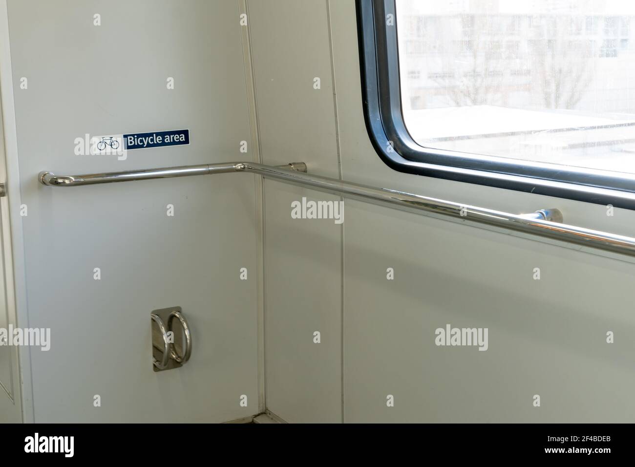 SkyTrain Canada Line carriage bicycle area. Richmond, British Columbia ...