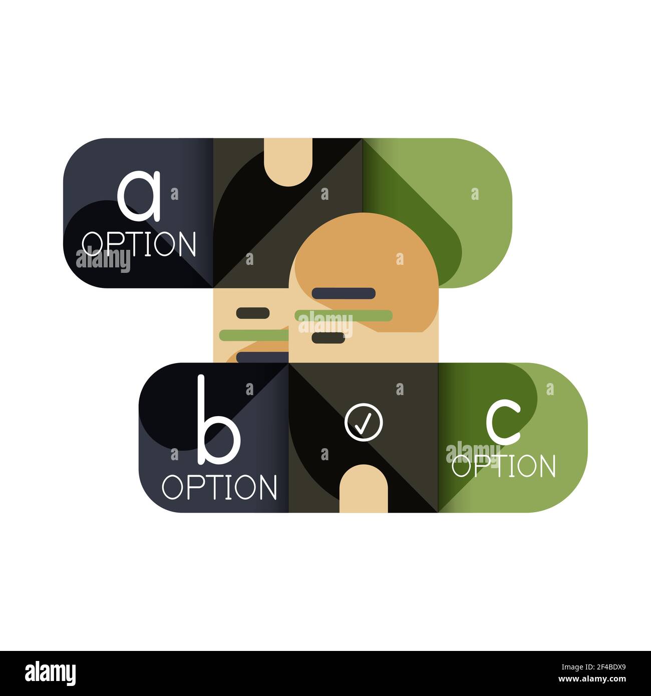 Infographics option and step by step in rounded squares, element of ...