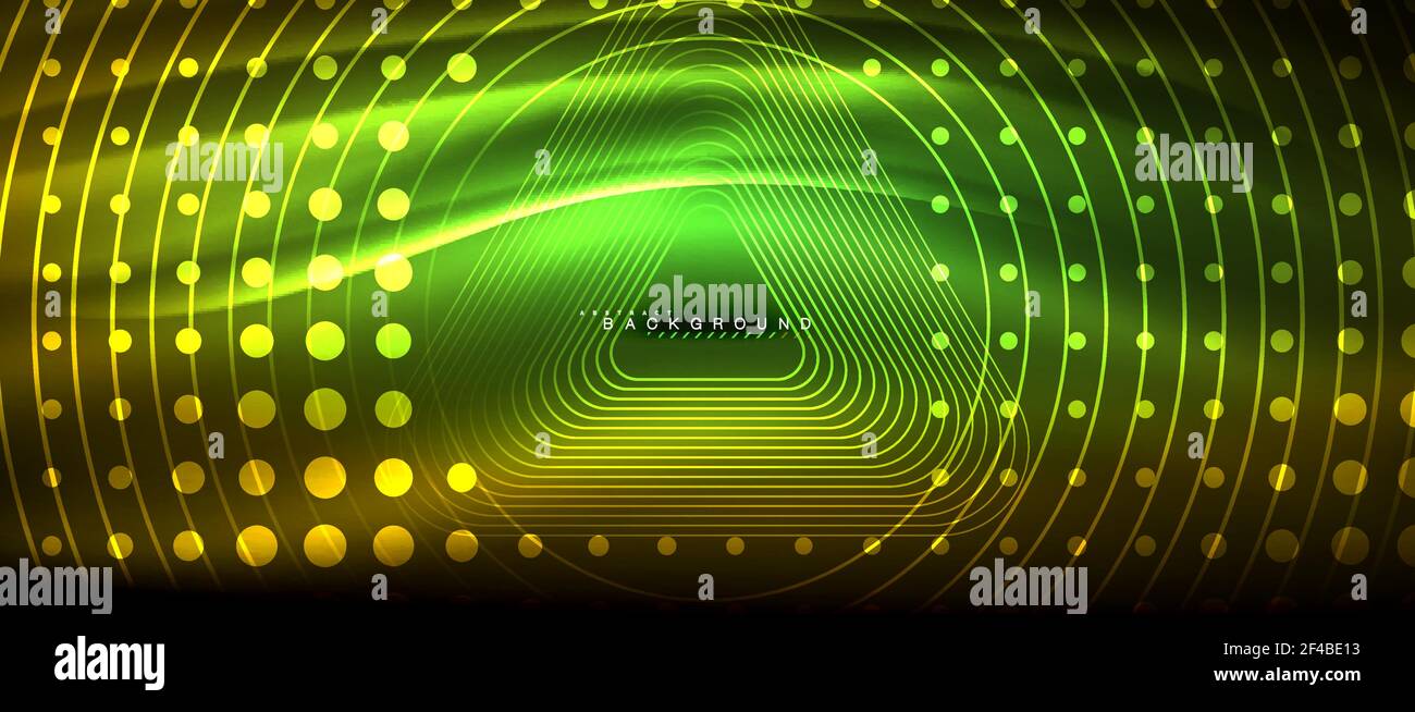 Neon glowing lines, magic energy space light concept, abstract ...