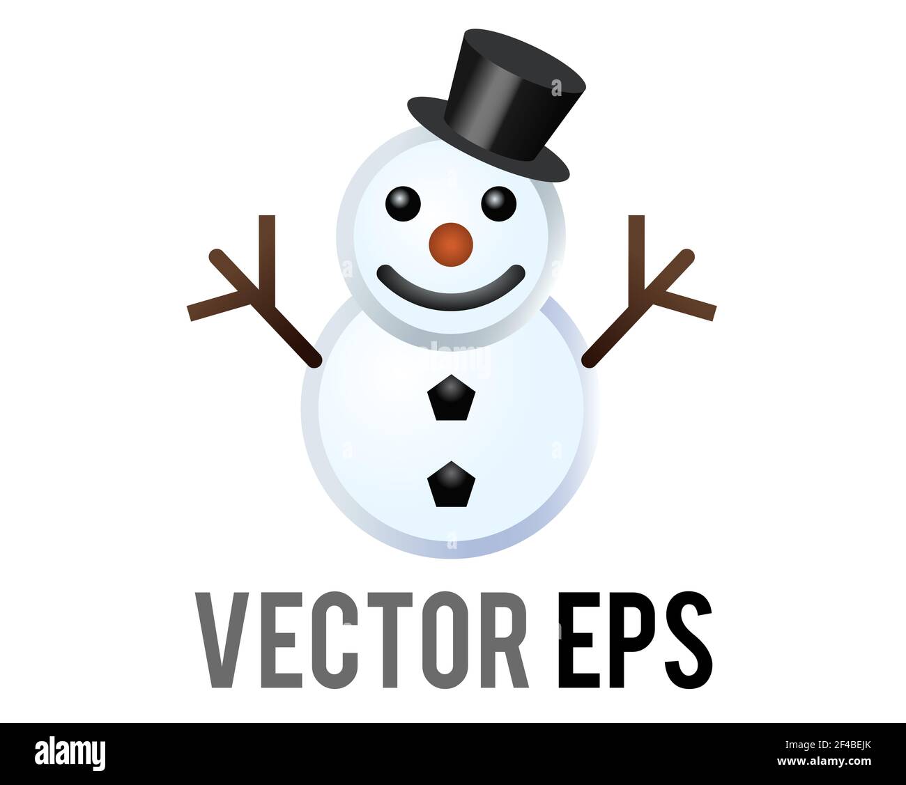 The isolated vector classic snowman made from two large snowballs icon ...