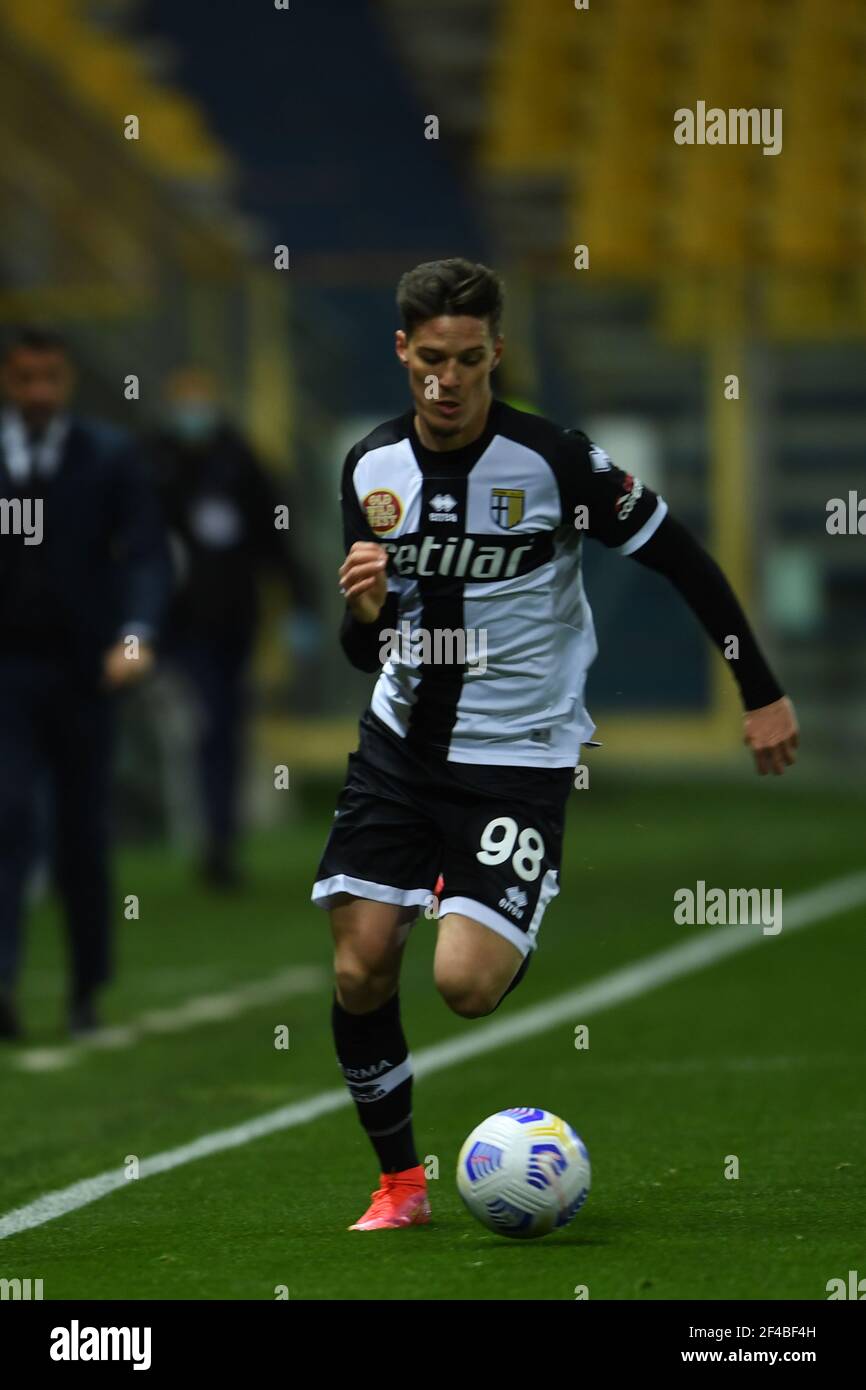 Dennis Man (Parma) during the Italian "Serie A" match between Parma 1-2 ...