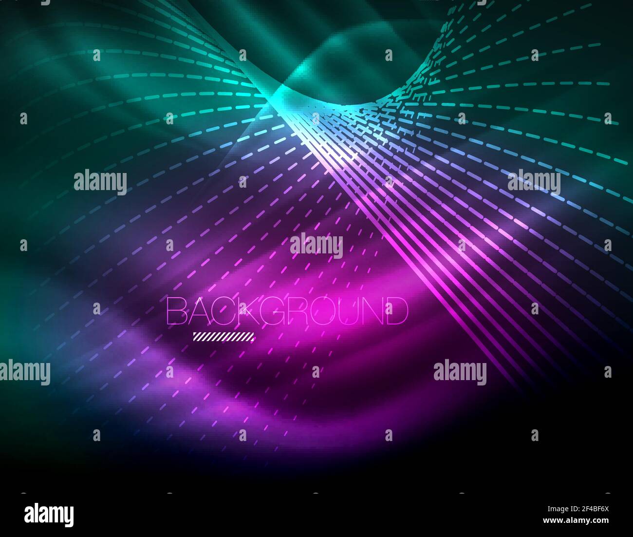 Smooth light effect, straight lines on glowing shiny neon dark ...