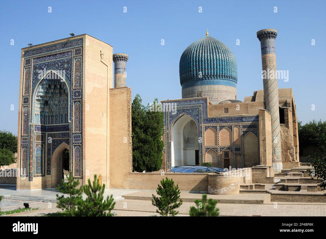 Mausoleum of Timur Khan in Samarkand, Uzbekistan. The building, which ...