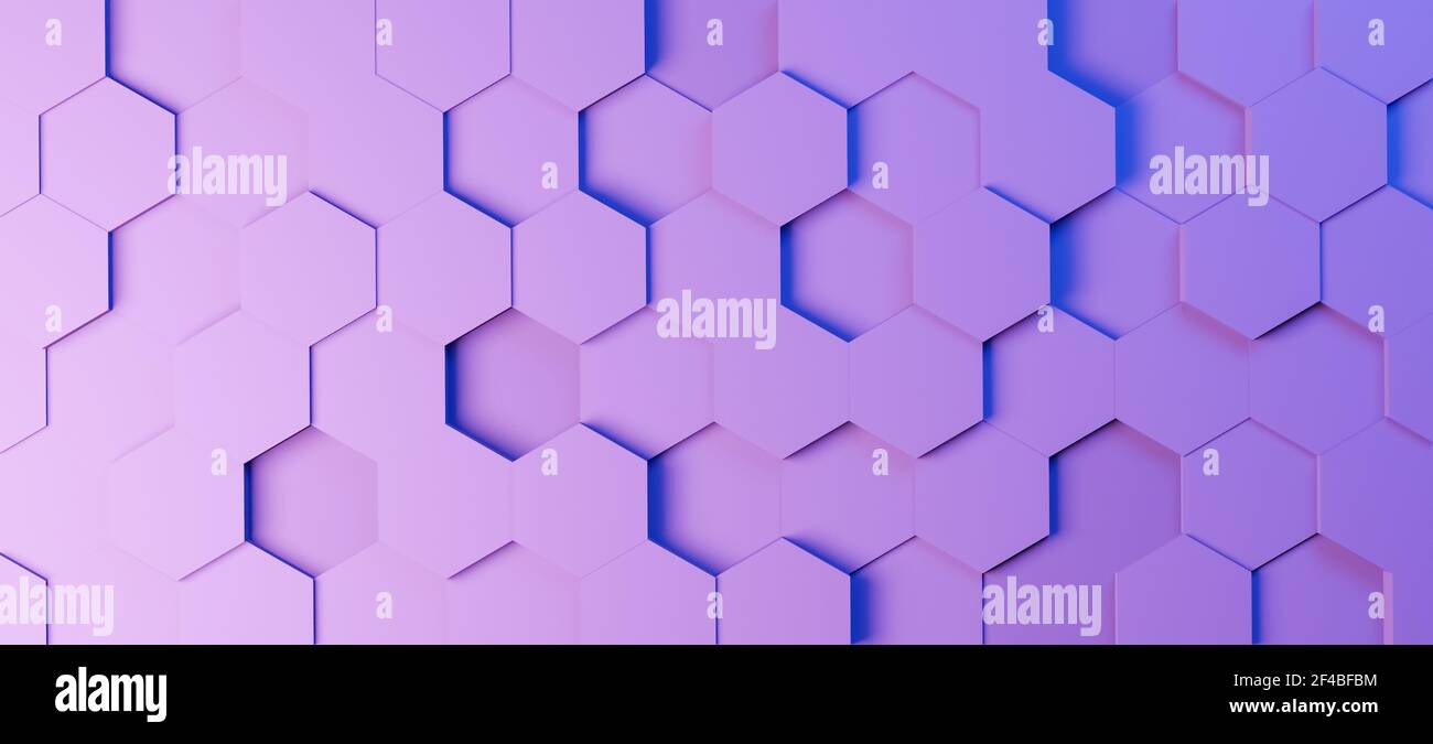 Hexagons or honeycombs tiles, 3D rendering hexagonal wallpaper, geometric illustration, abstract ...