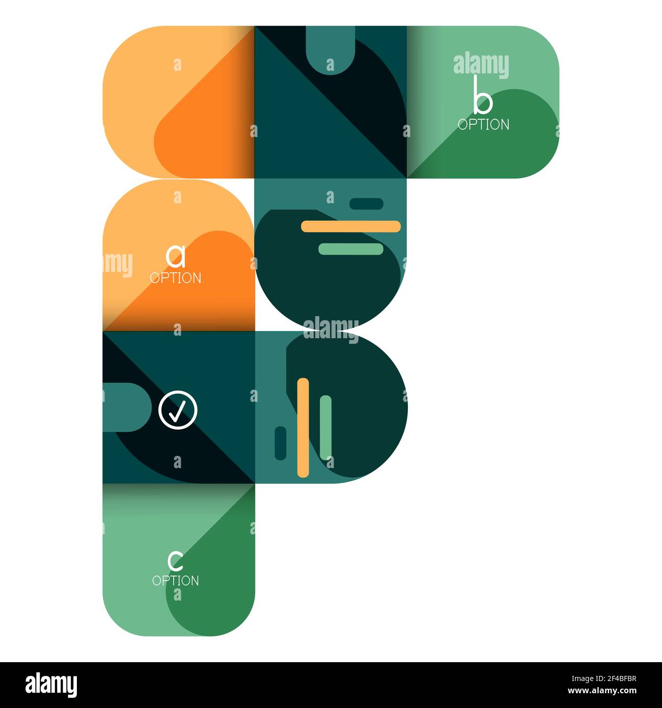 Infographics option and step by step in rounded squares, element of ...