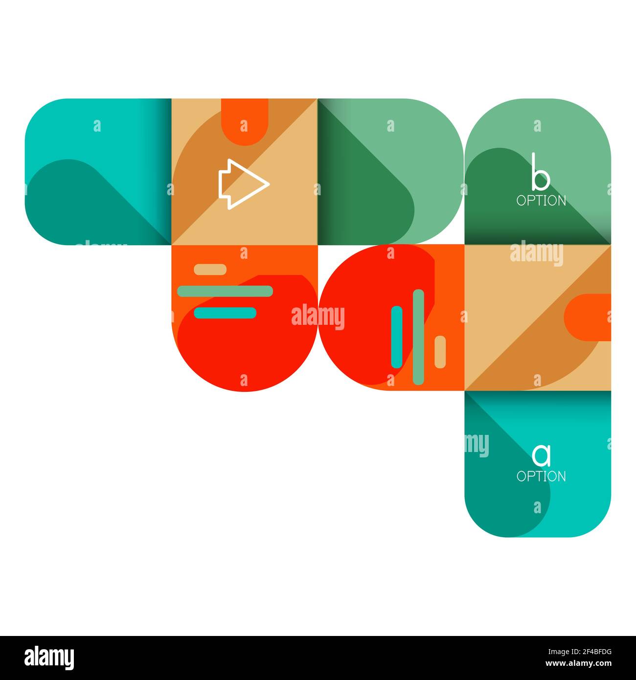 Infographics option and step by step in rounded squares, element of ...