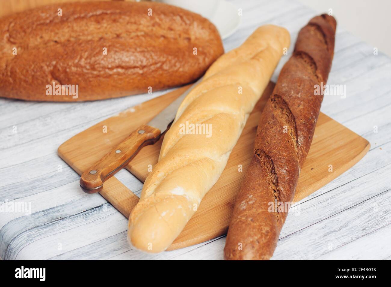 different types of loaves cutting board kitchen cutting for food ...