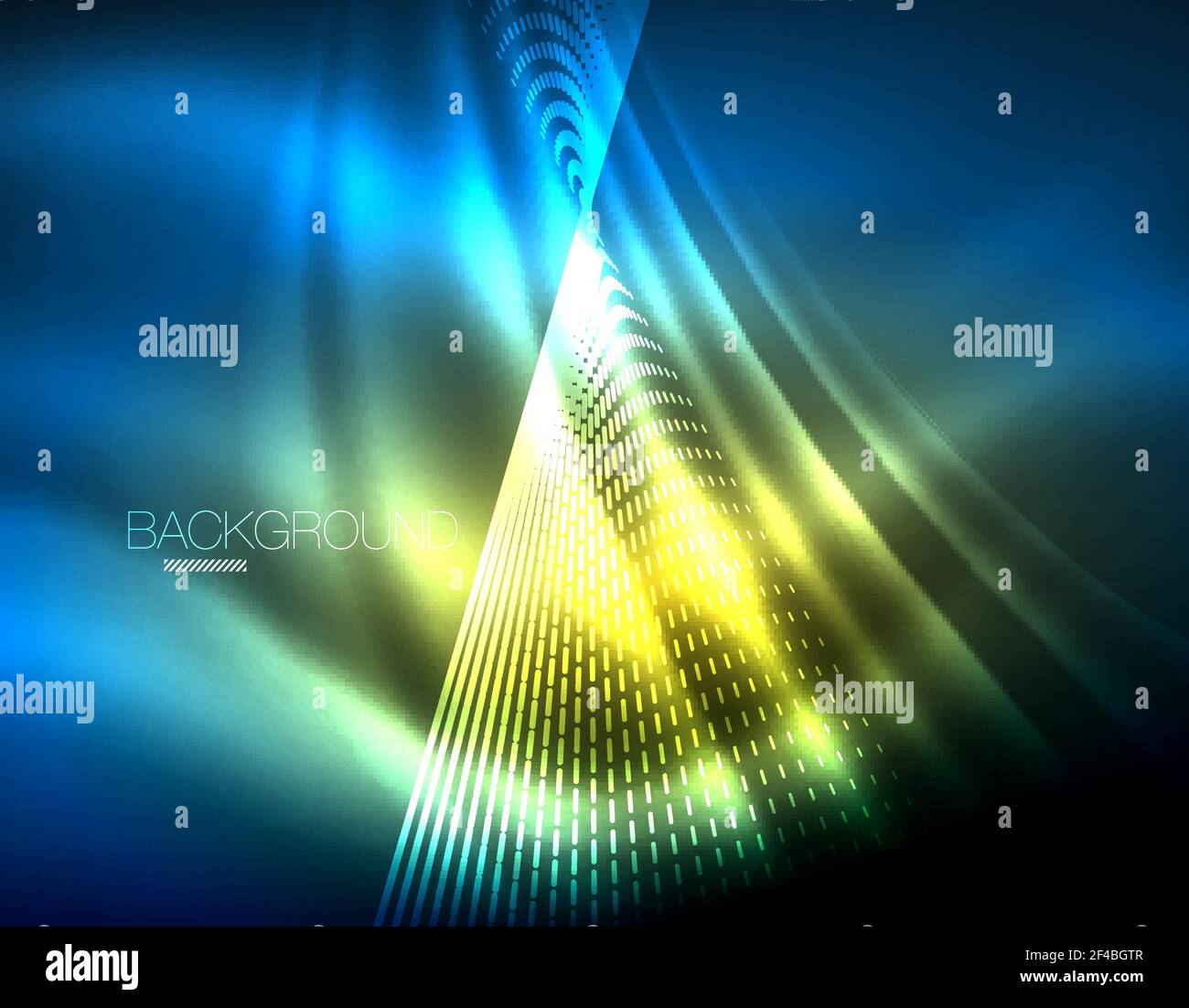 Smooth light effect, straight lines on glowing shiny neon dark ...