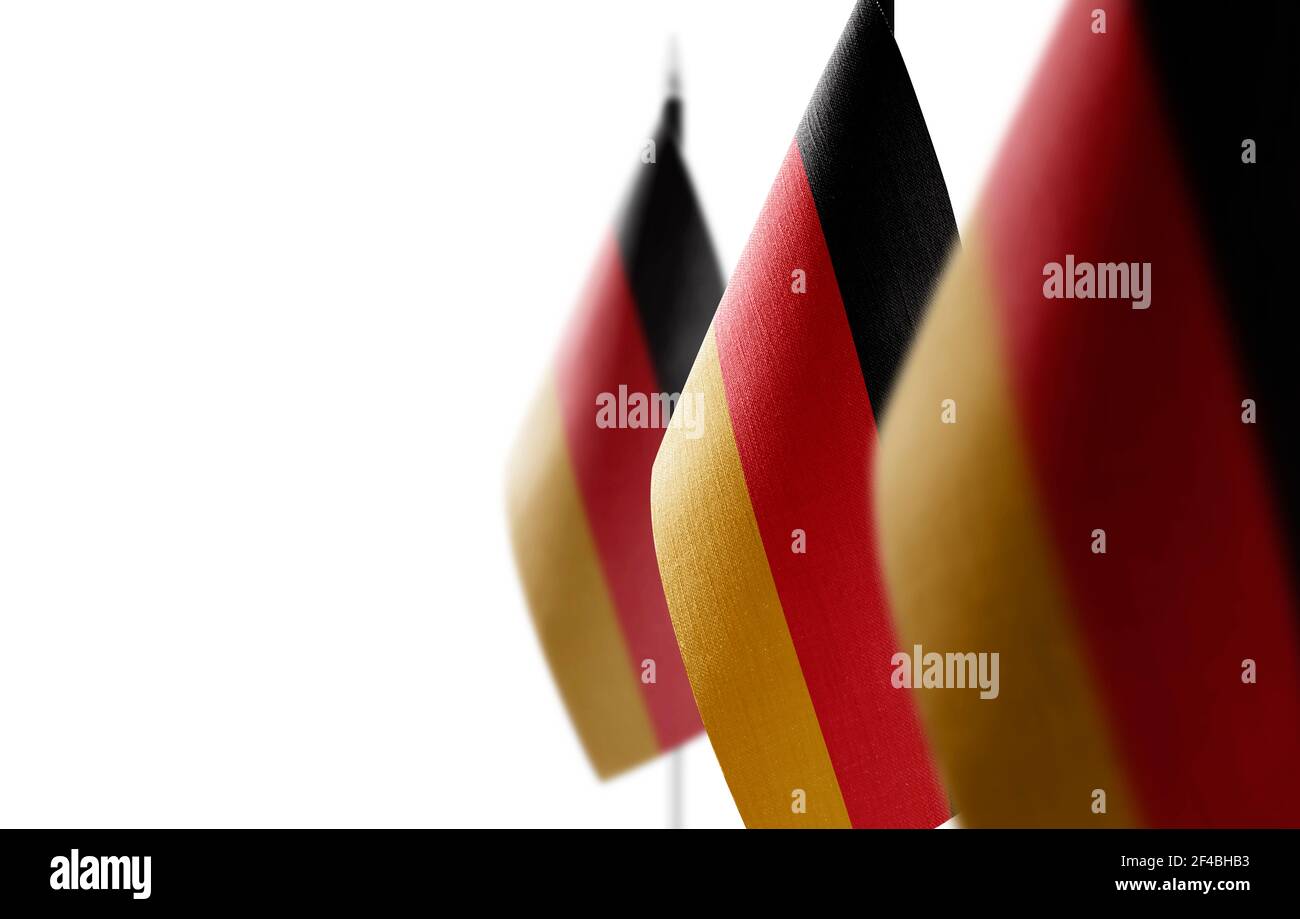 Small national flags of the Germany on a white background Stock Photo ...