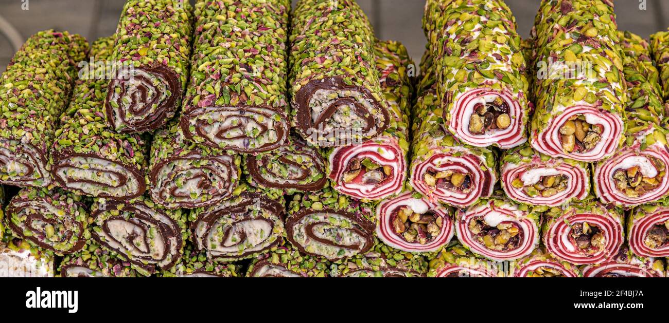 Variety of Turkish signature local foods known as Turkish Delight ...