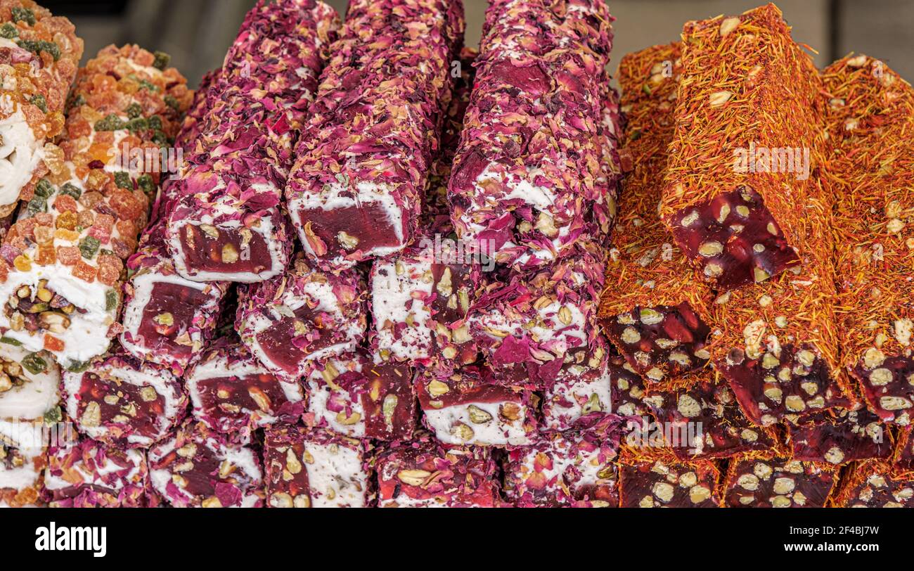 Variety of Turkish signature local foods known as Turkish Delight ...