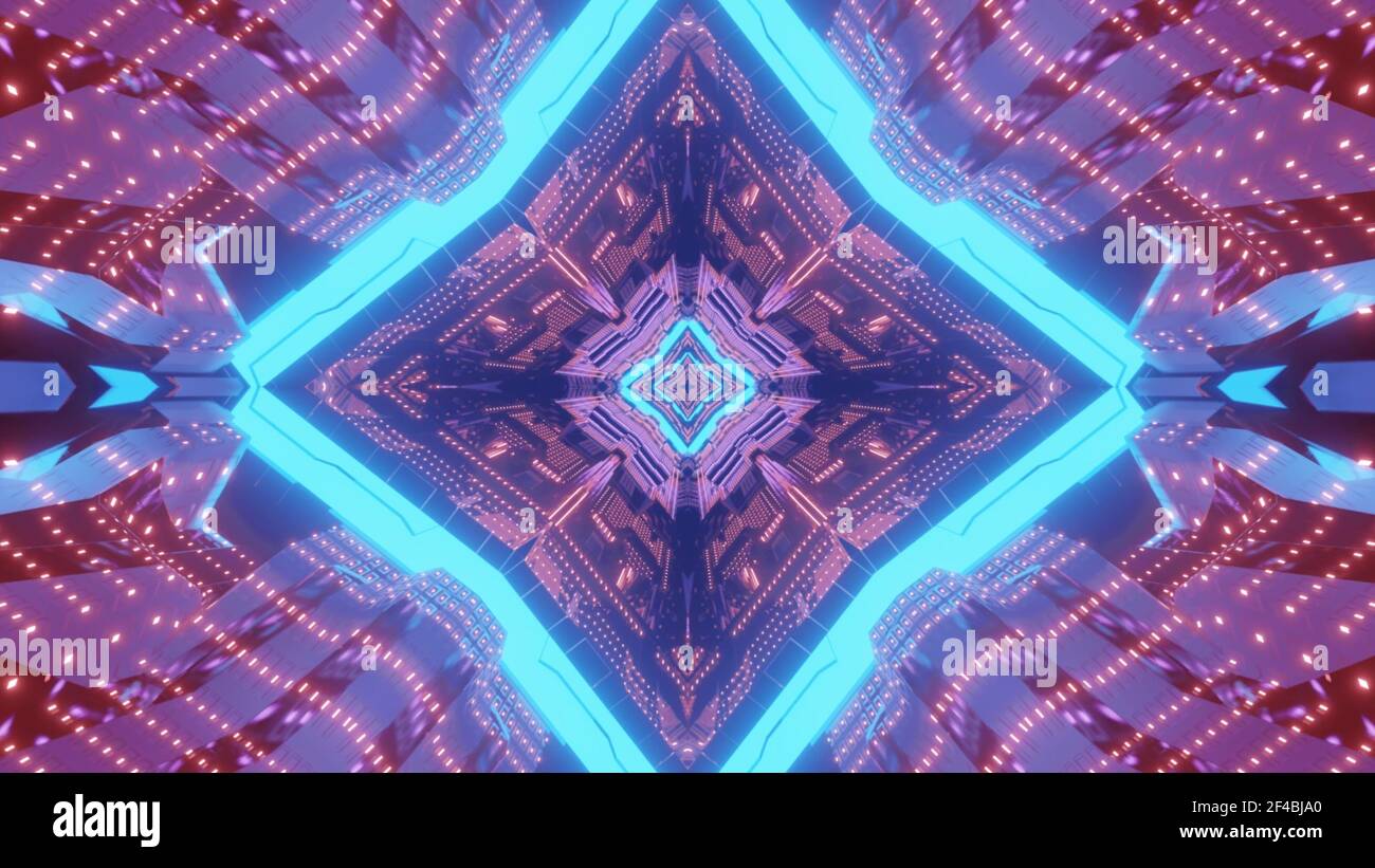 Abstract sci fi background with neon lights 3d illustration Stock Photo ...