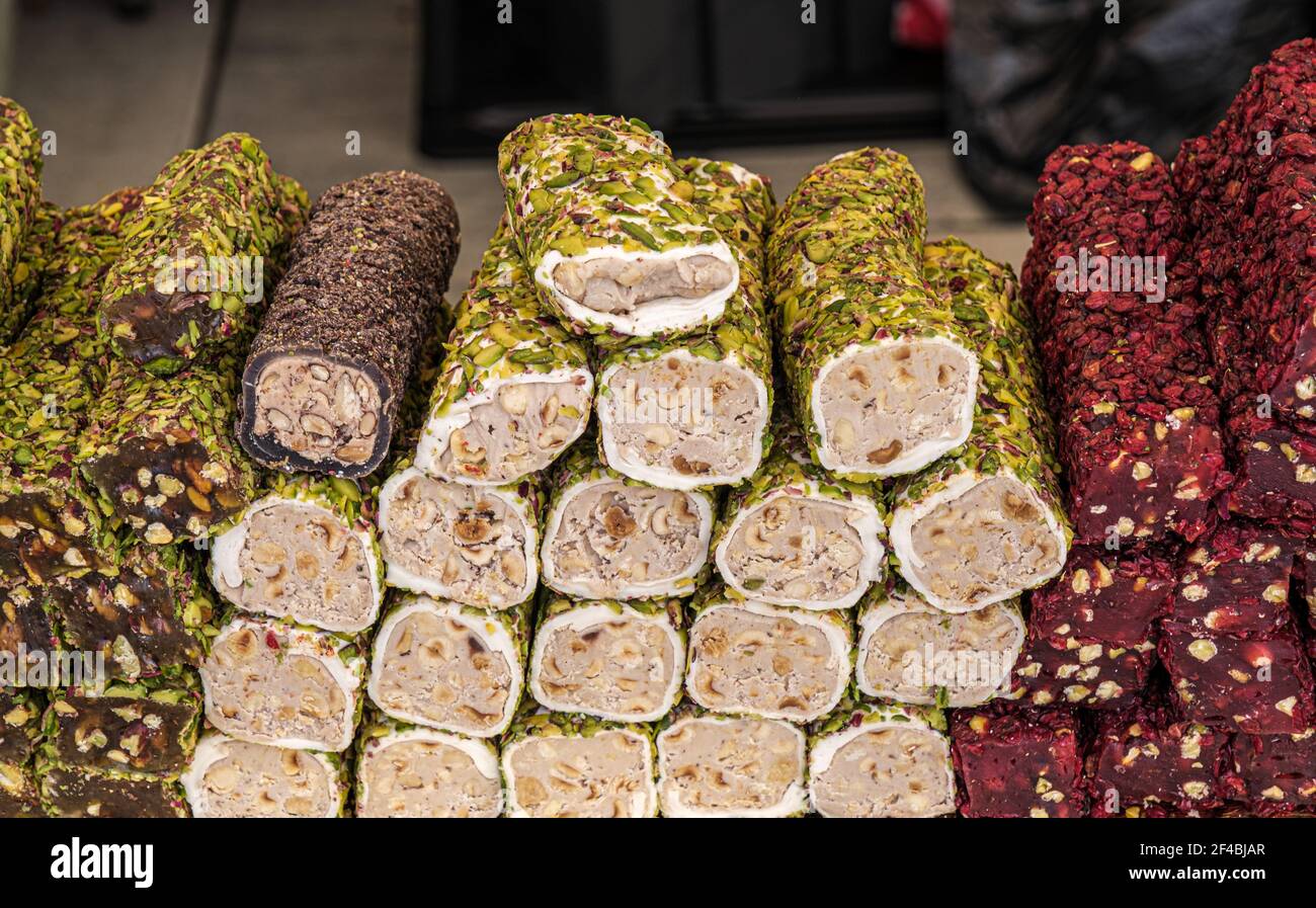 Variety of Turkish signature local foods known as Turkish Delight ...
