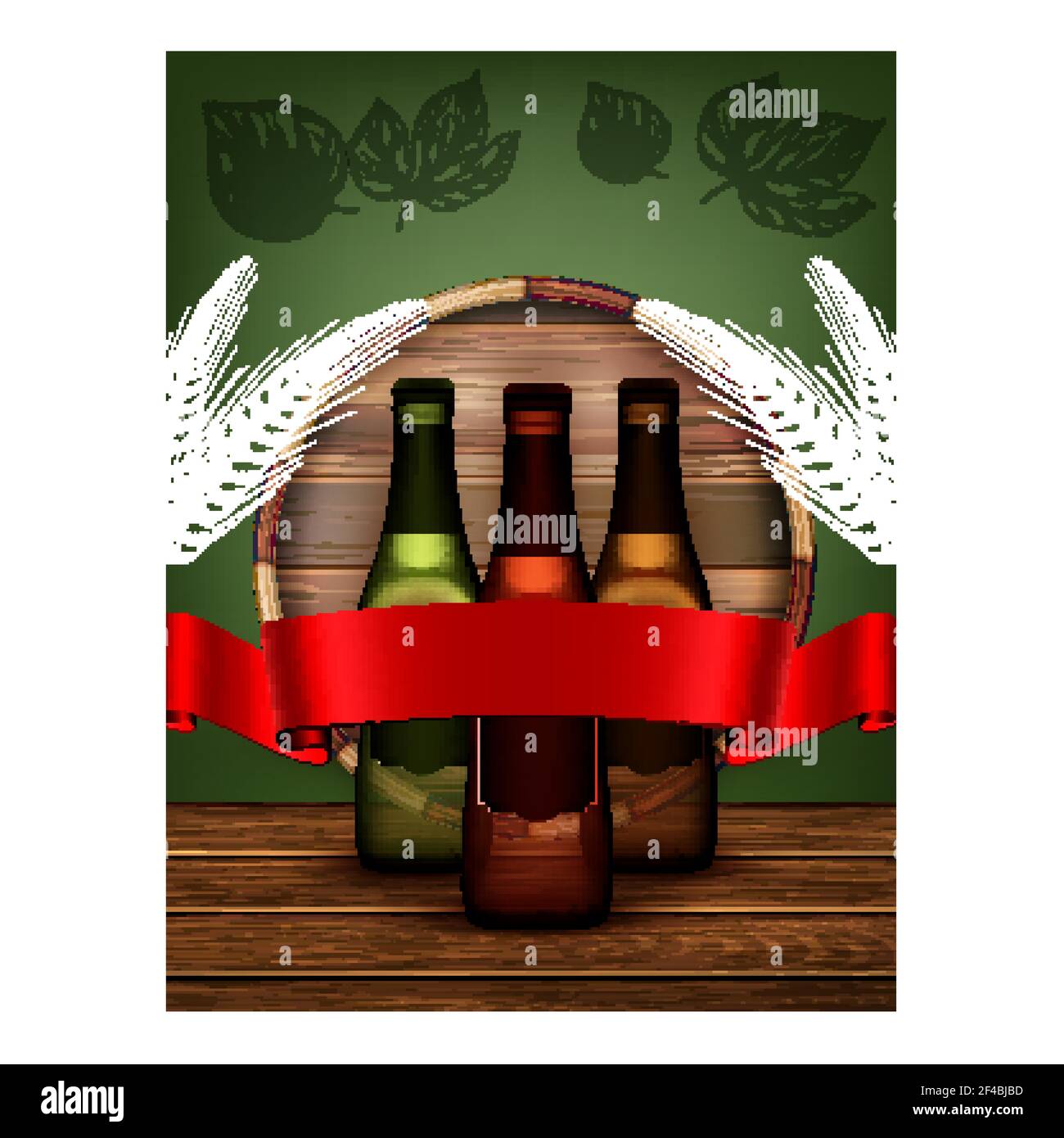 Beer Alcoholic Beverage Promotional Banner Vector Illustration Stock ...
