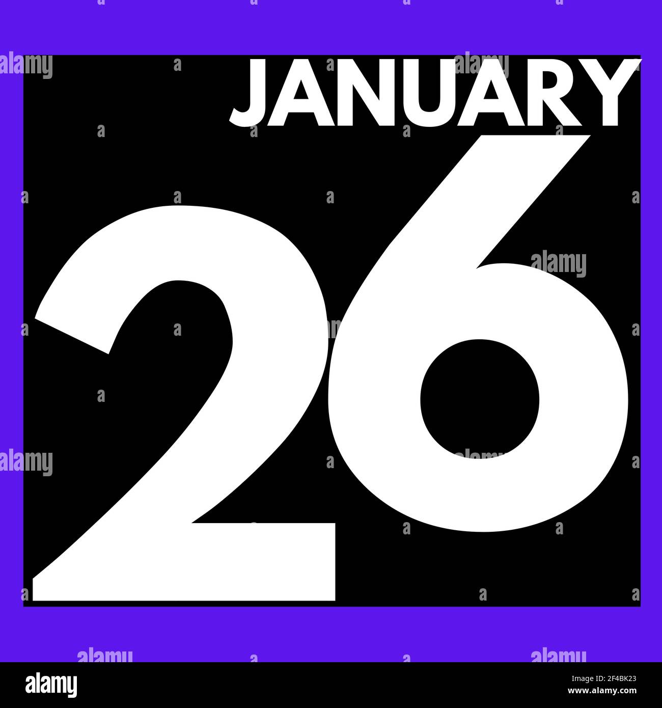 January 26 . Modern daily calendar icon .date ,day, month .calendar for ...