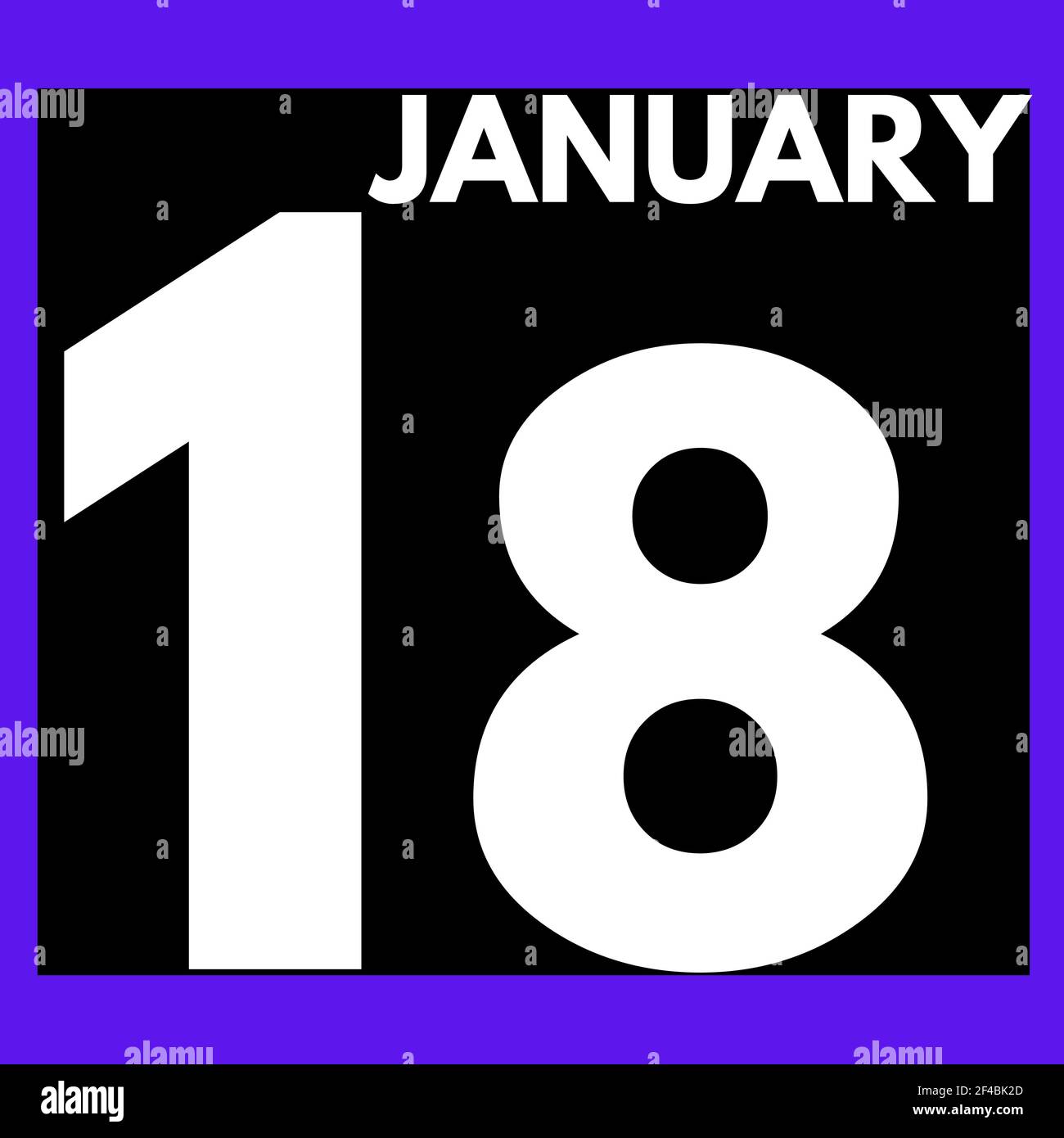 January 18 . Modern daily calendar icon .date ,day, month .calendar for ...