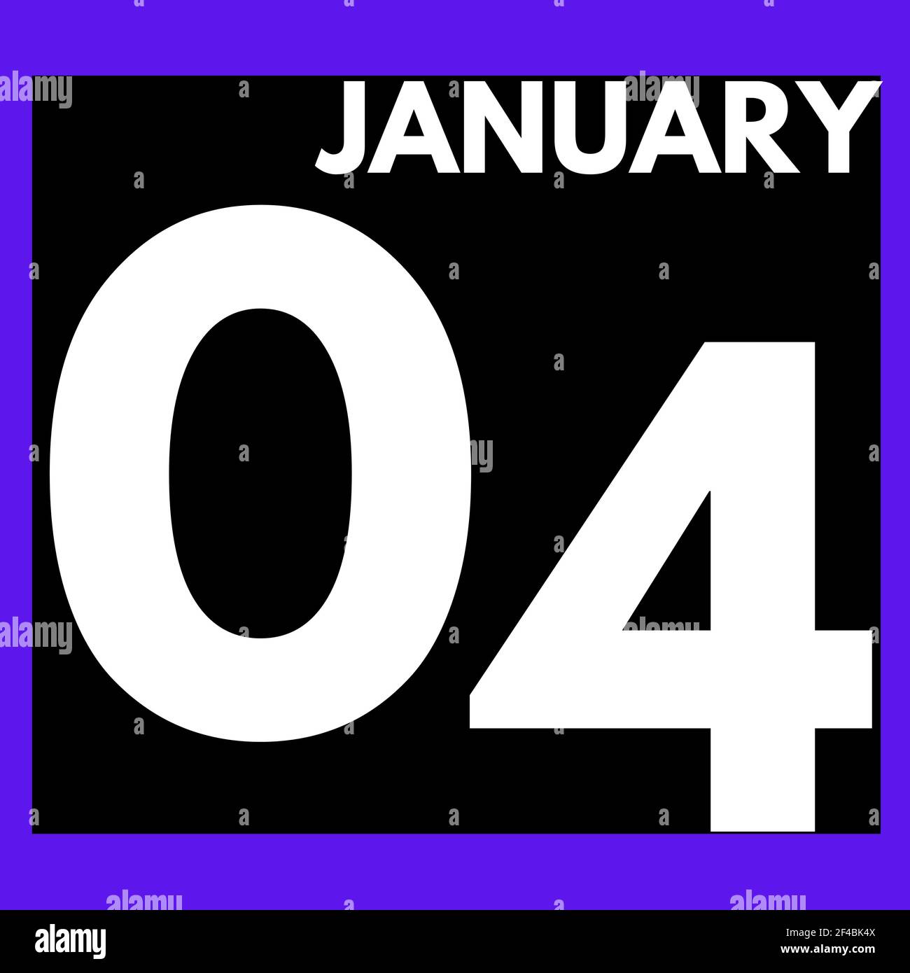 January 4 . Modern daily calendar icon .date ,day, month .calendar for ...
