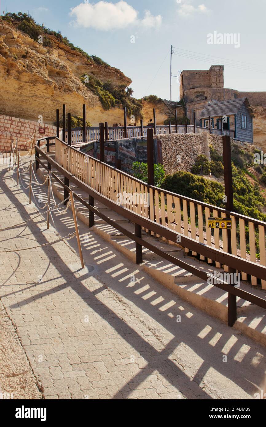 Path leading out of Popeye Village in Malta Stock Photo - Alamy