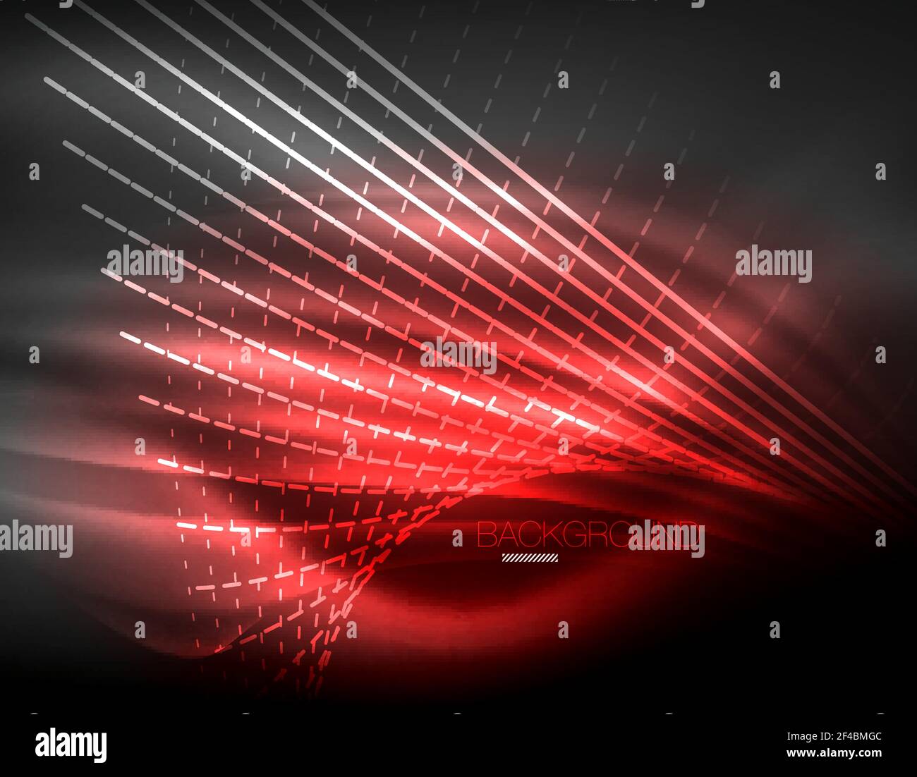 Smooth light effect, straight lines on glowing shiny neon dark ...
