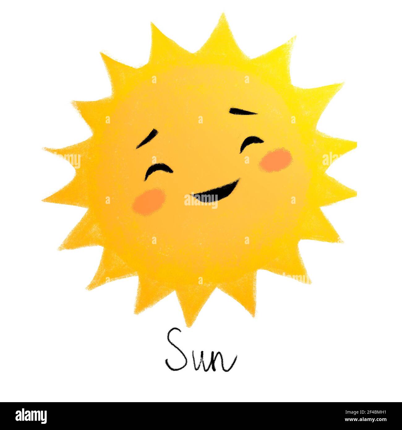 Cute bright colorful sun. Isolated on white background Stock Photo - Alamy