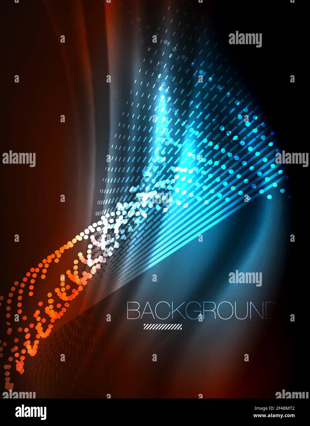 Smooth light effect, straight lines on glowing shiny neon dark ...