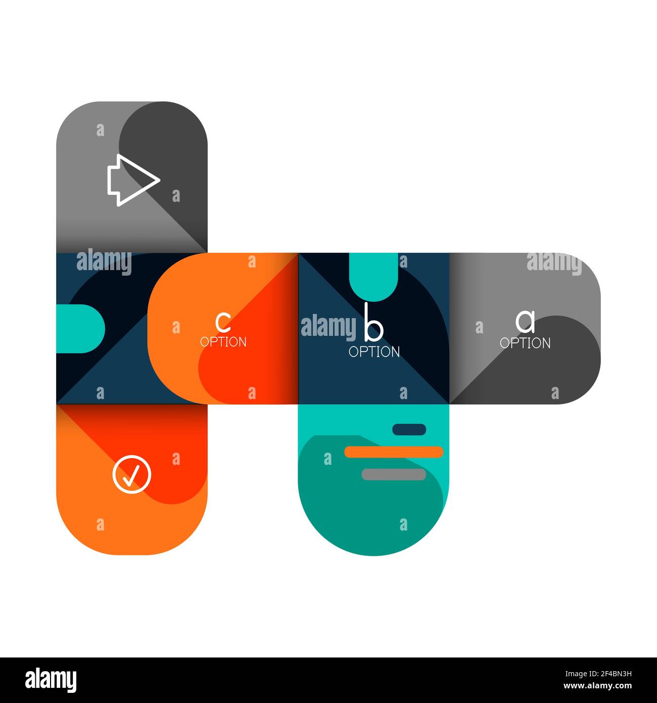 Infographics option and step by step in rounded squares, element of ...