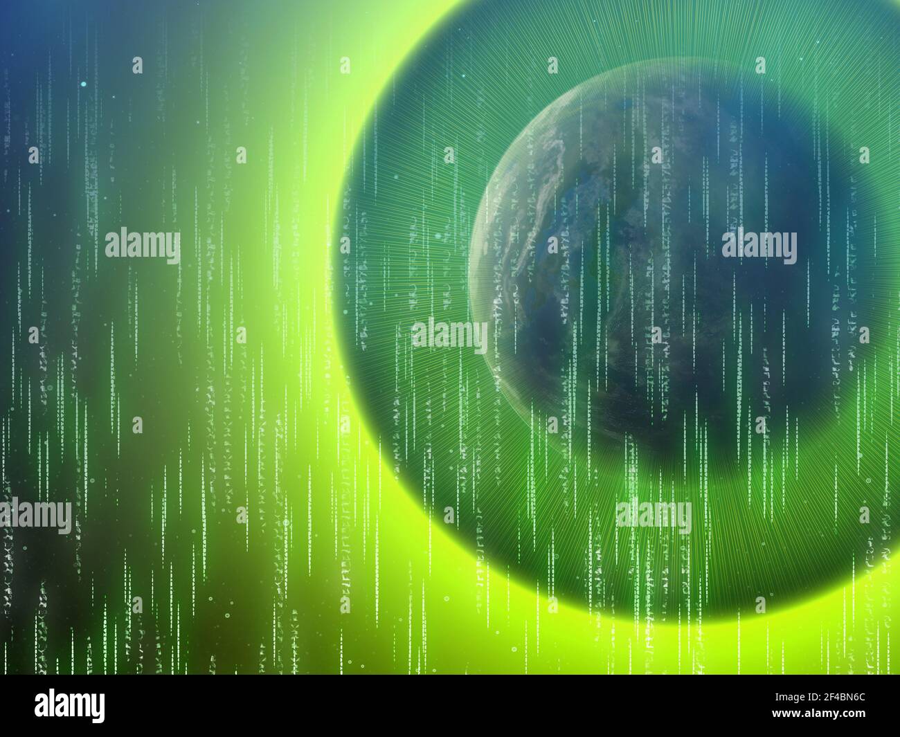 one side shadow of earth planet. abstract matrix glow backgrounds Stock ...