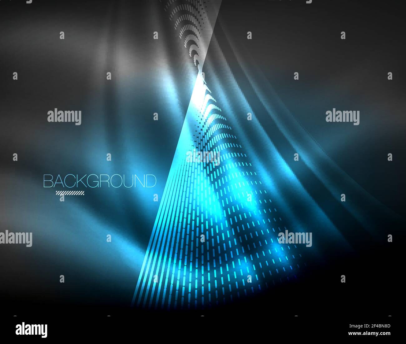 Smooth light effect, straight lines on glowing shiny neon dark ...