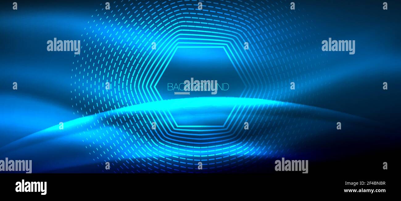 Neon Glowing Wave Magic Energy And Light Motion Background Wallpaper