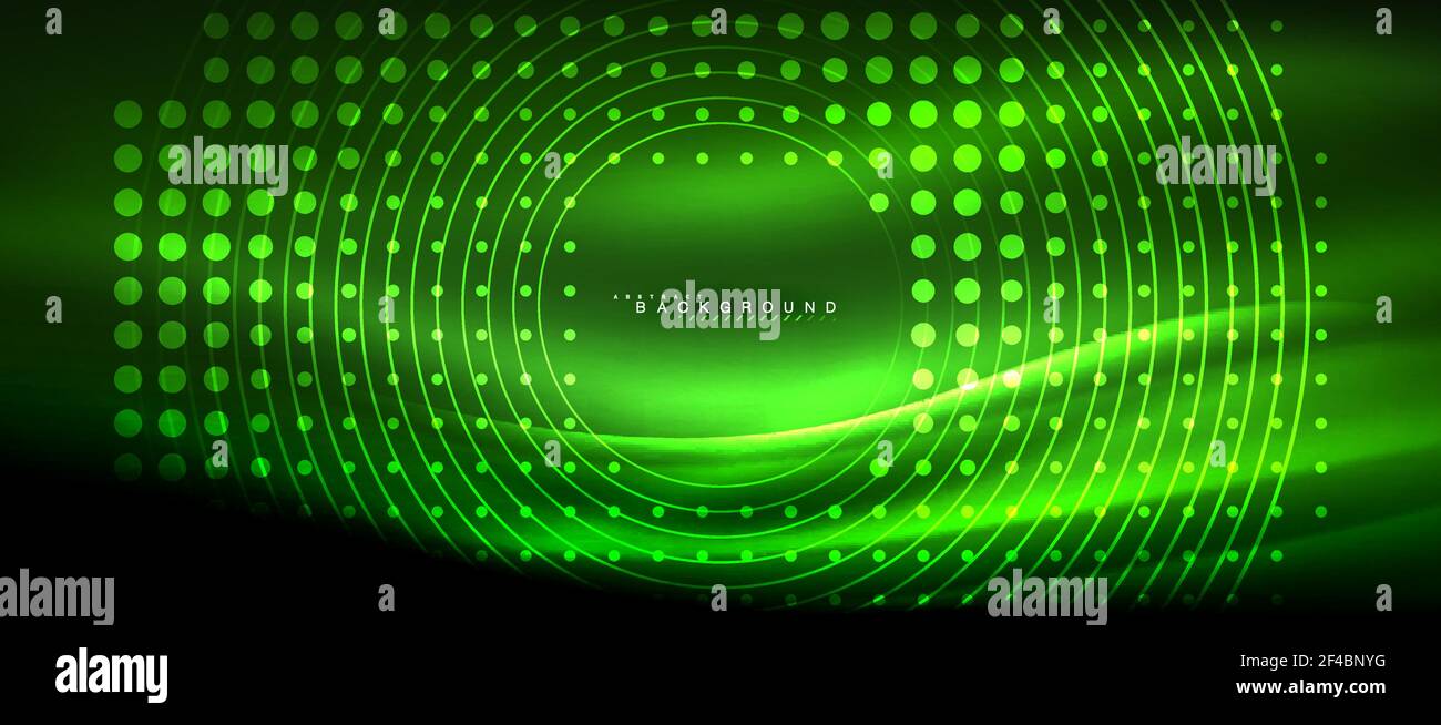 Neon glowing lines, magic energy space light concept, abstract ...