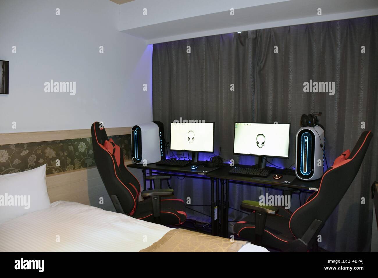 Photo taken in March 2021 shows a room newly set up for esports players ...