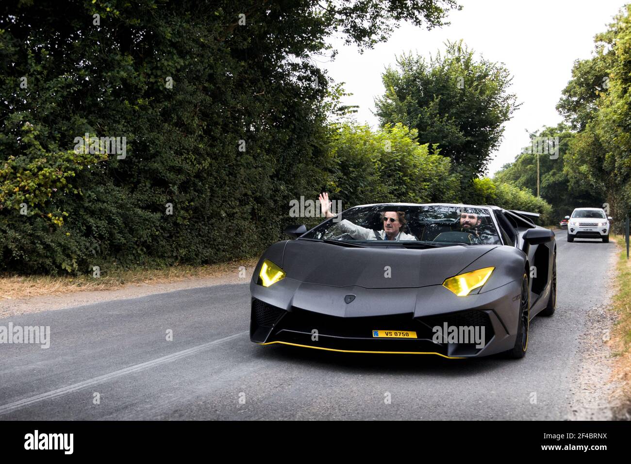 Grey matte Lamborghini Aventador SV Roadster LP750-4 modern supercar ...