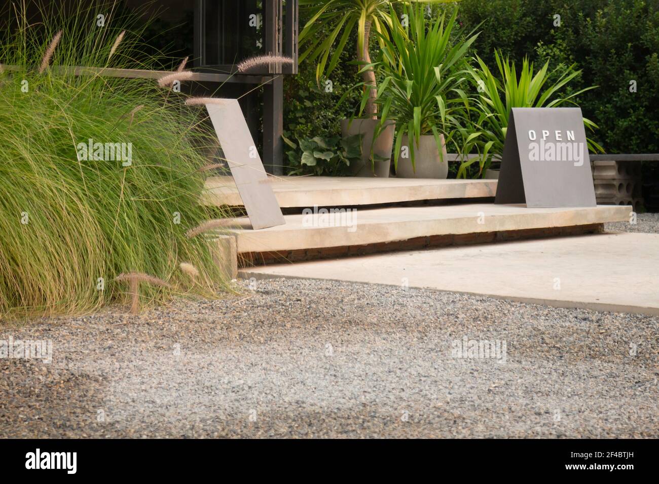 Label board outside at restaurant and coffee shop, stock photo Stock ...