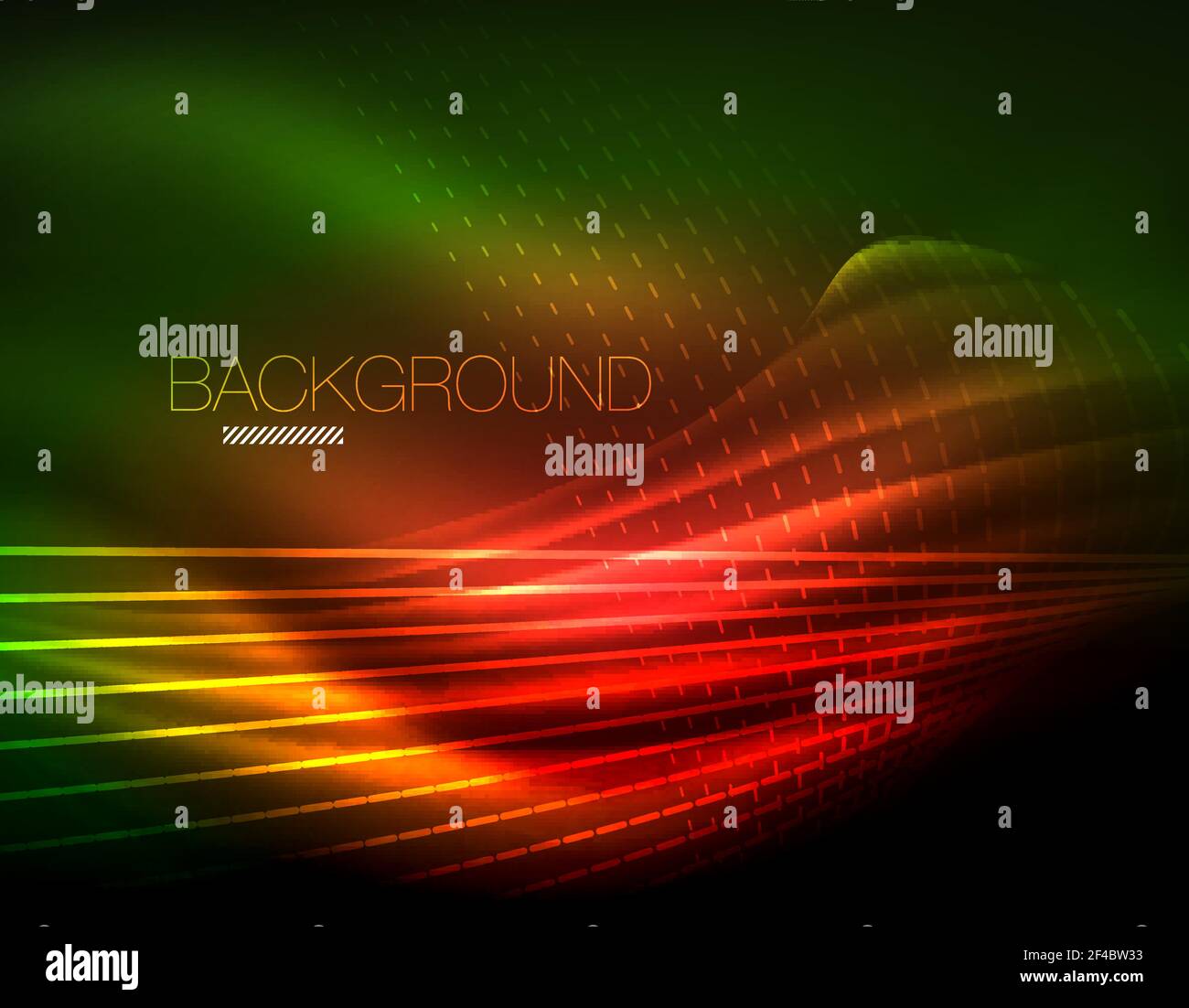 Smooth light effect, straight lines on glowing shiny neon dark ...