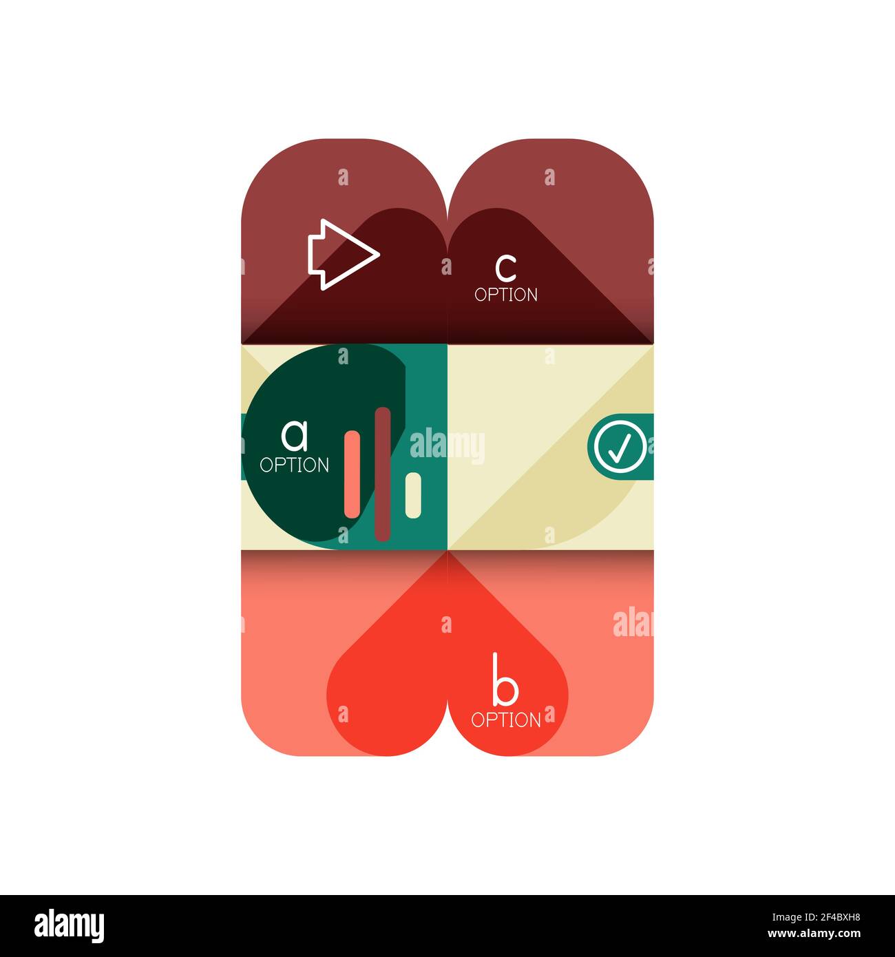 Infographics option and step by step in rounded squares, element of ...