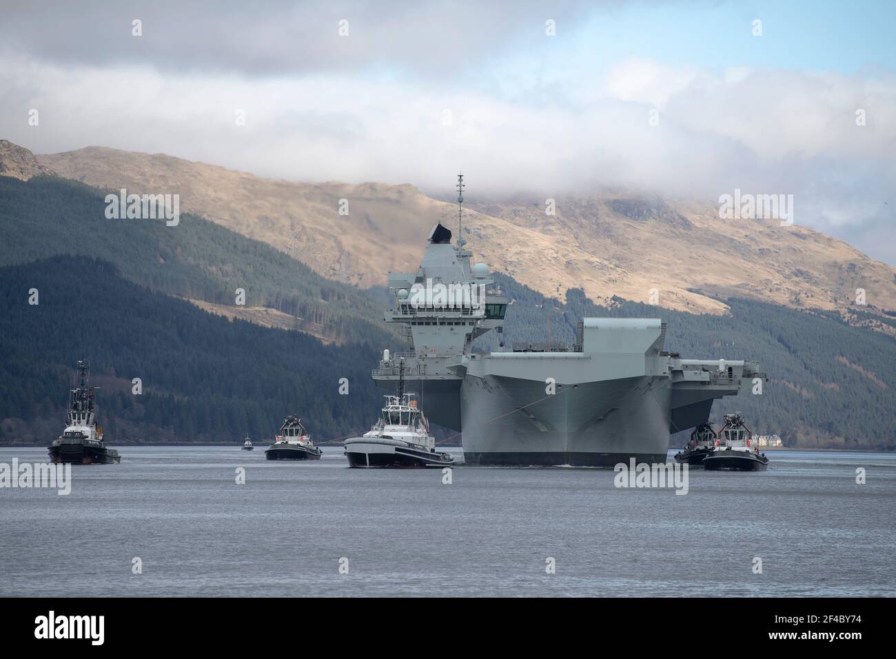 Finnart, Loch Long, Scotland, UK. 20th Mar, 2021. PICTURED: HMS Queen ...