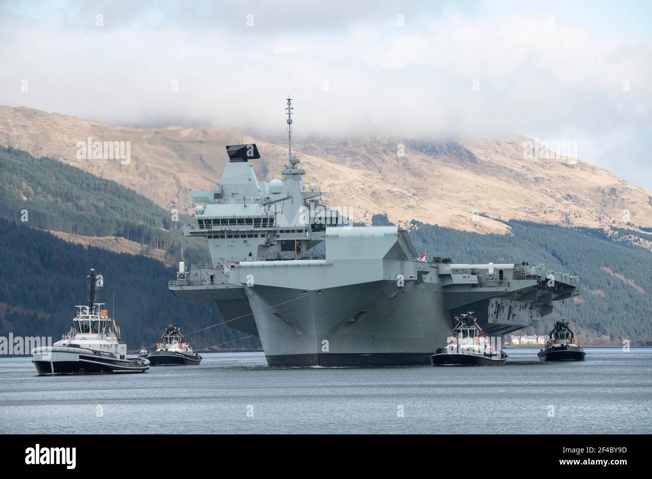 Finnart, Loch Long, Scotland, UK. 20th Mar, 2021. PICTURED: HMS Queen ...