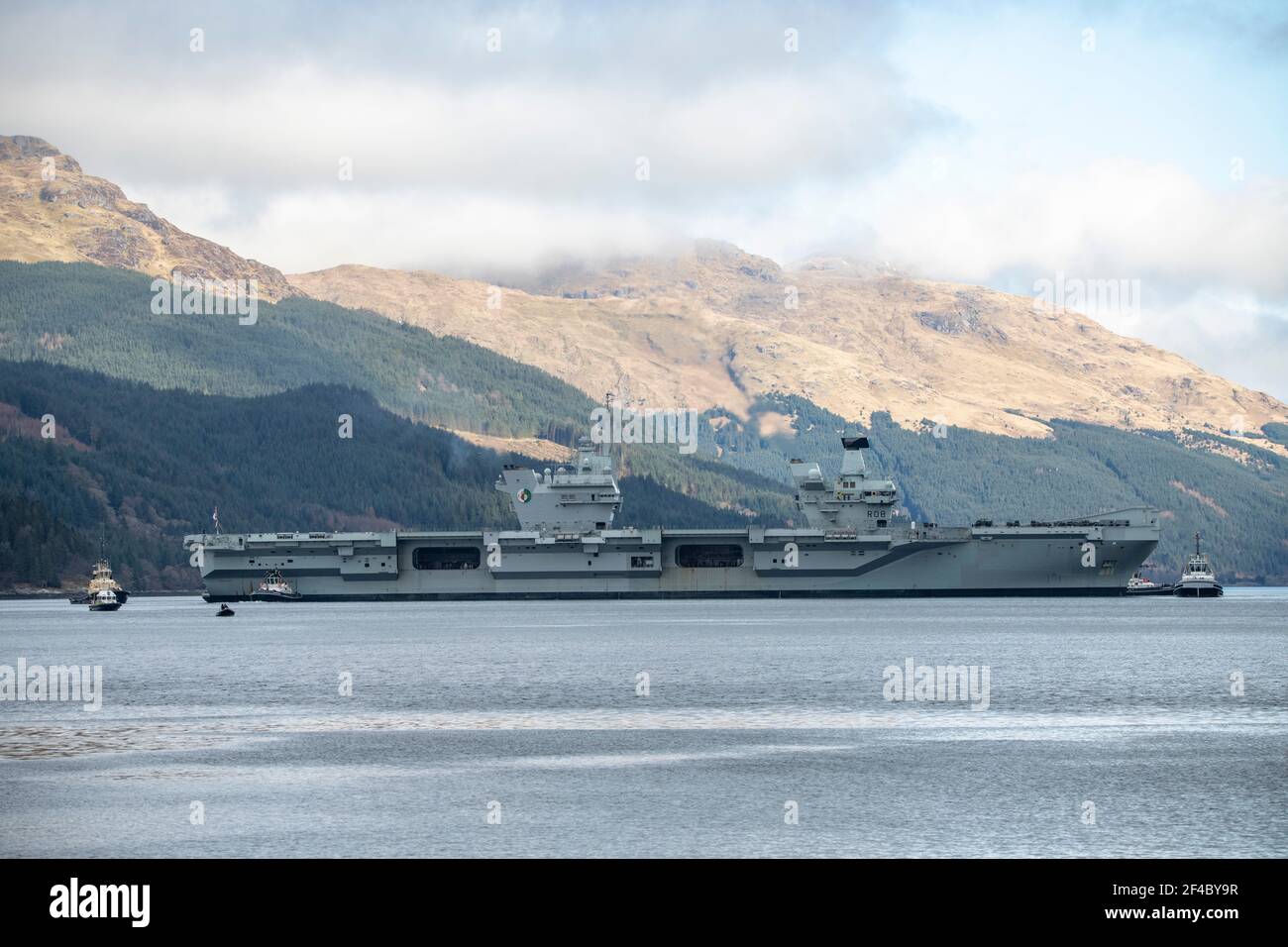 Finnart, Loch Long, Scotland, UK. 20th Mar, 2021. PICTURED: HMS Queen ...