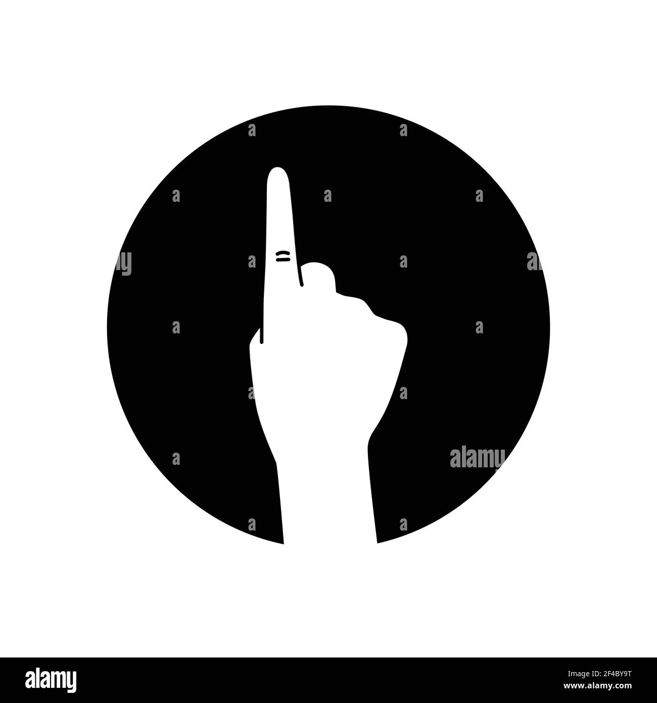 Hand showing one count black glyph icon. Pointing hand. Make the index ...