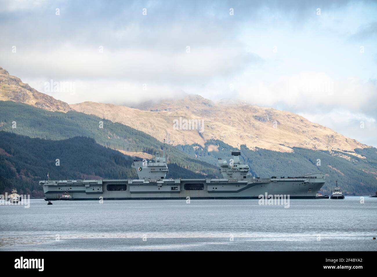 Finnart, Loch Long, Scotland, UK. 20th Mar, 2021. PICTURED: HMS Queen ...