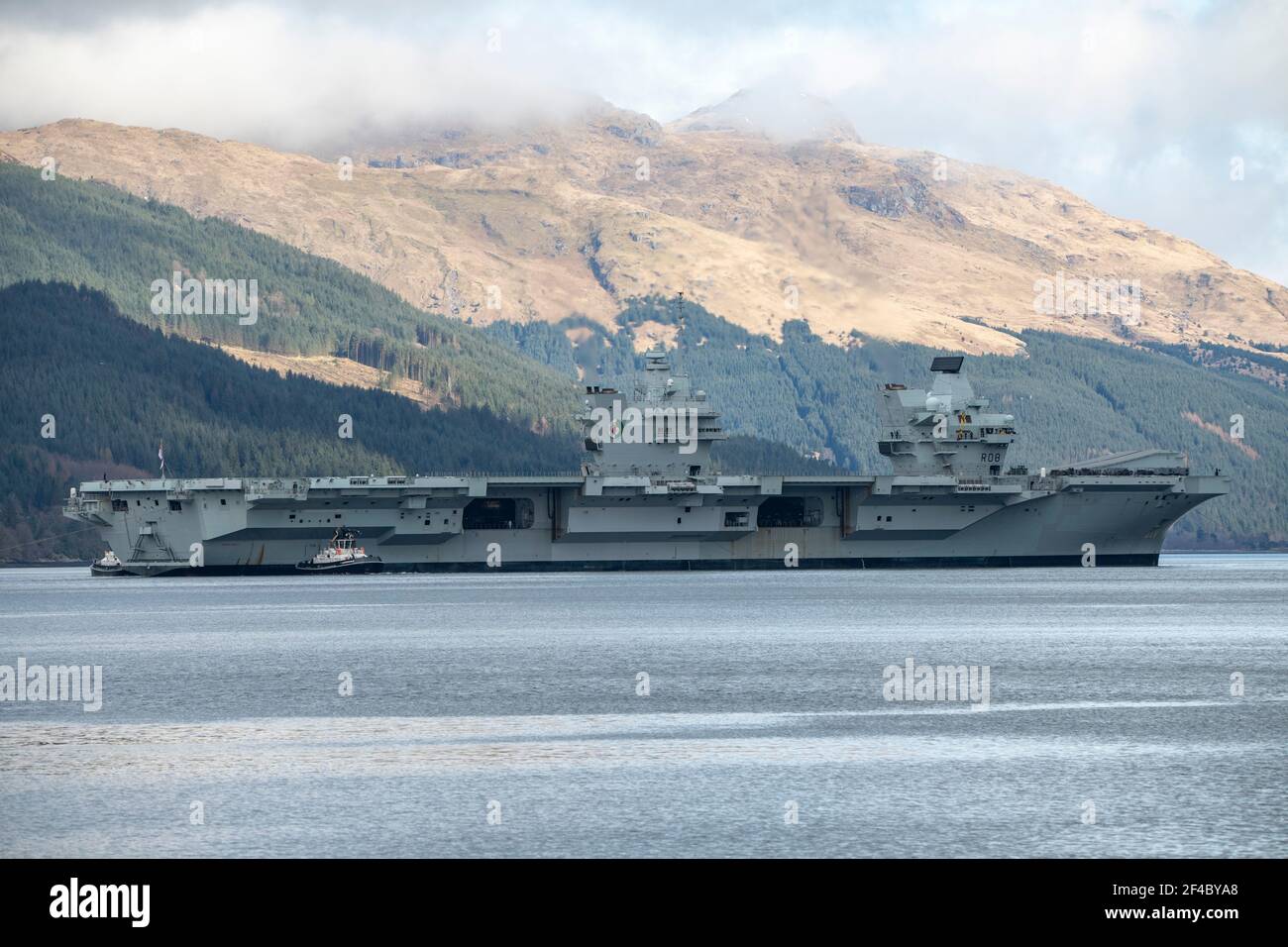 Finnart, Loch Long, Scotland, UK. 20th Mar, 2021. PICTURED: HMS Queen ...